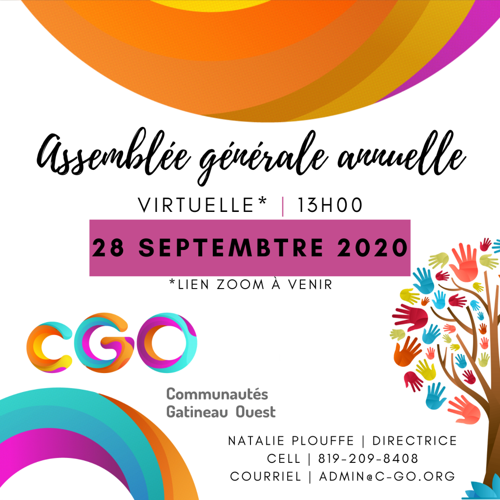 Avis de convocation | AGA cGO 28 septembre 2020 — Communautés Gatineau Ouest